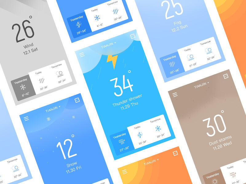Weather page by FLYXMF on Dribbble