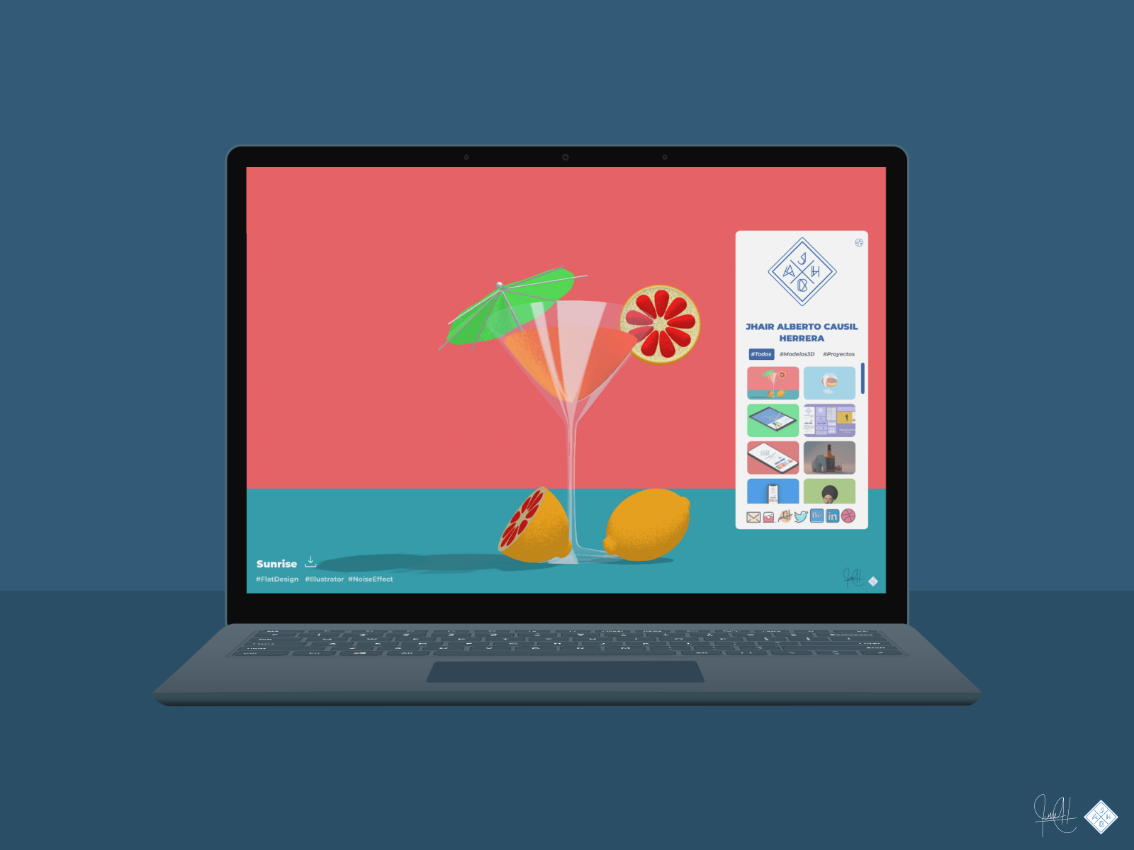 Surface portfolio desktop view by Jhair Herrera on Dribbble