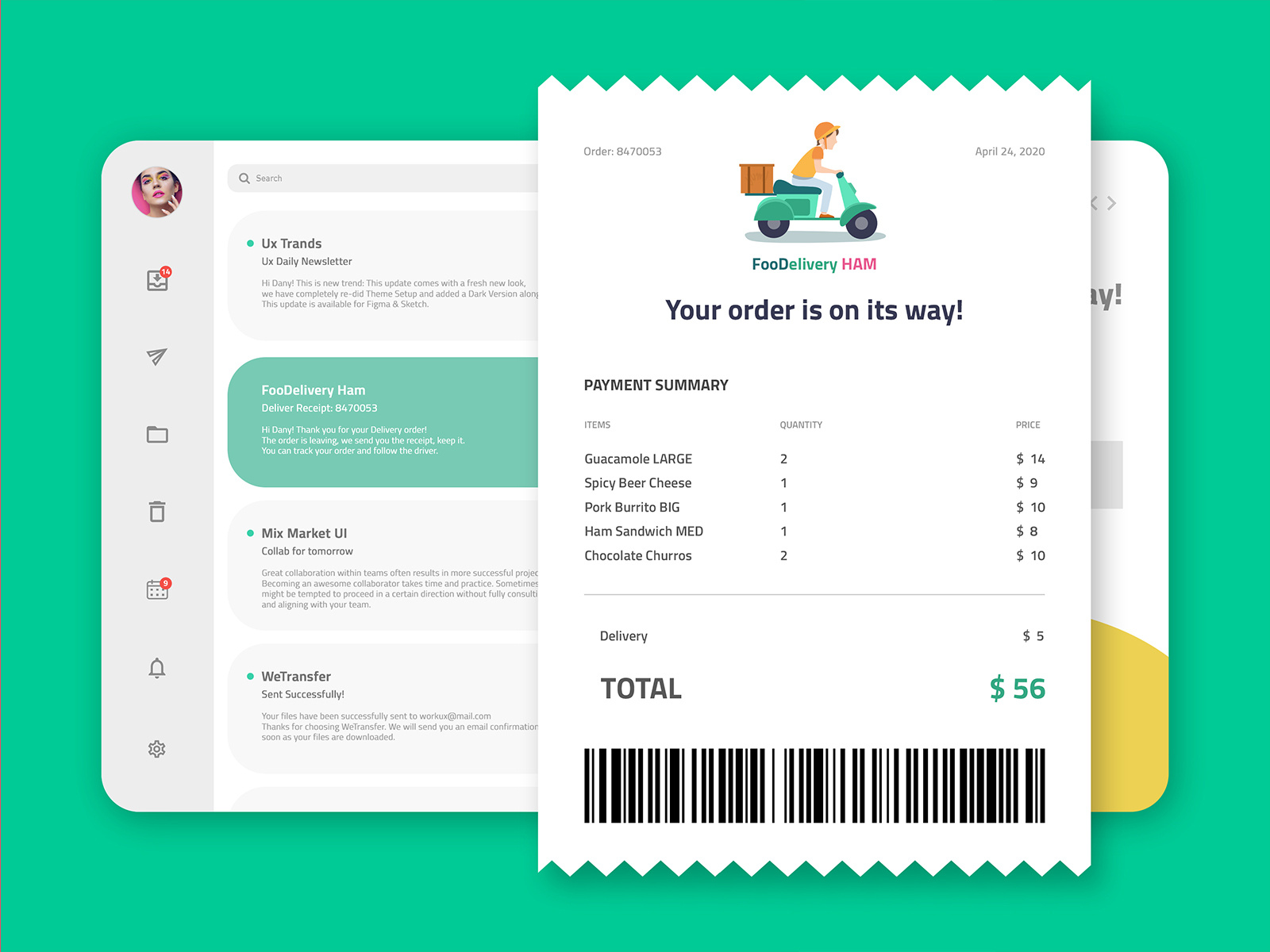 Email Receipt UI By Giulia Giovinazzo On Dribbble