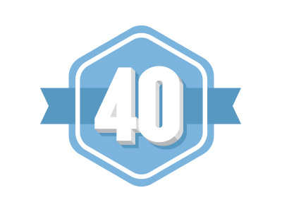 40 badge by Nathan Lewis on Dribbble
