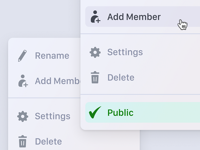 Context menu UI by Simon Lürwer on Dribbble