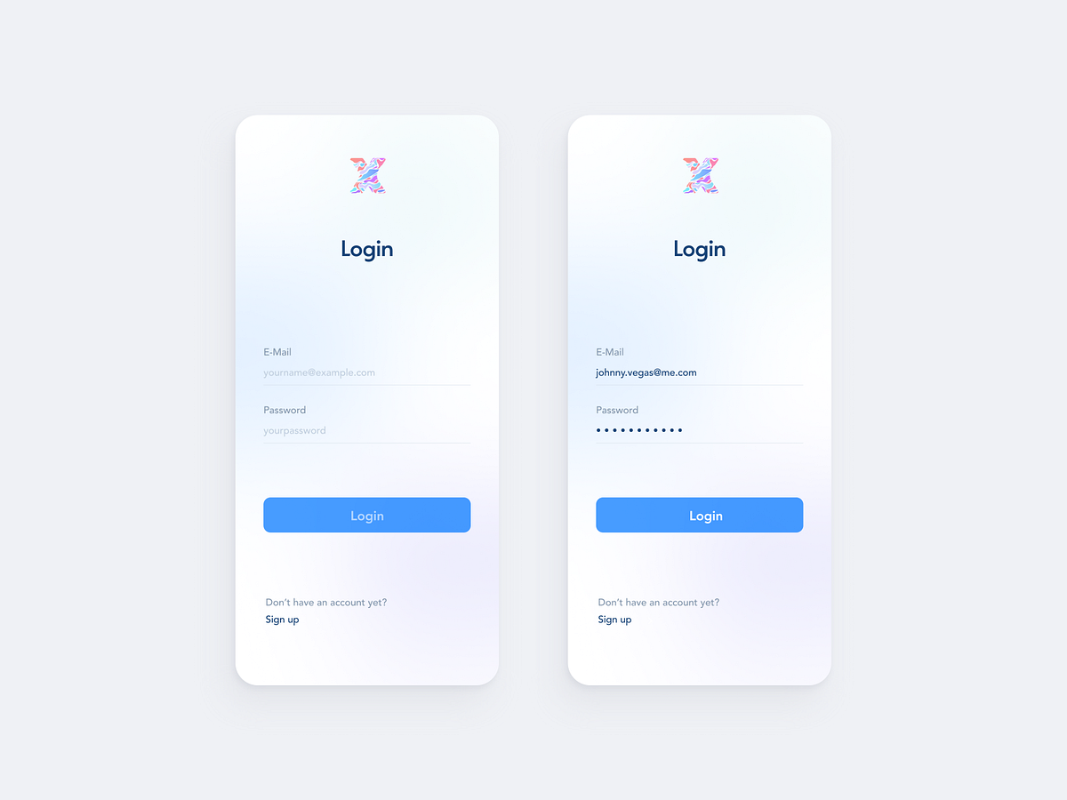 Login UI by Simon Lürwer on Dribbble