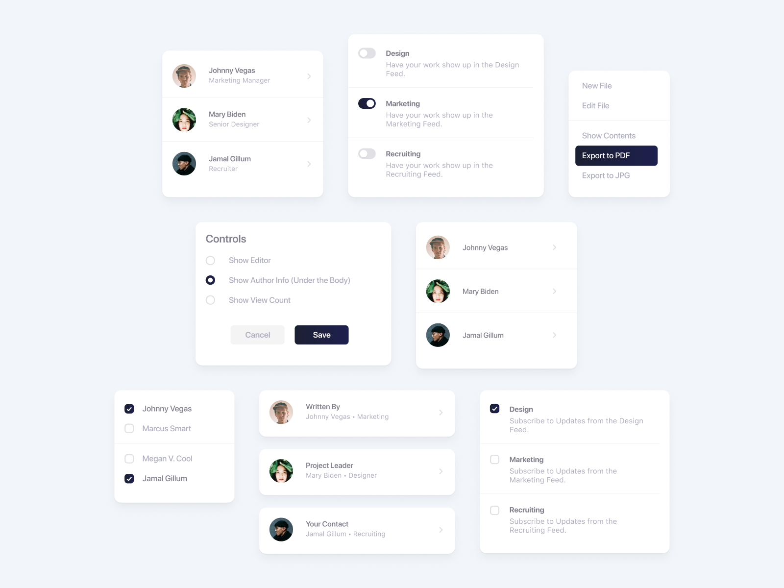 UI Components by Simon Lürwer on Dribbble