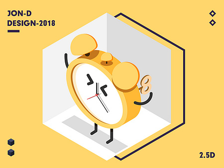 2.5D Alarm clock by JON on Dribbble