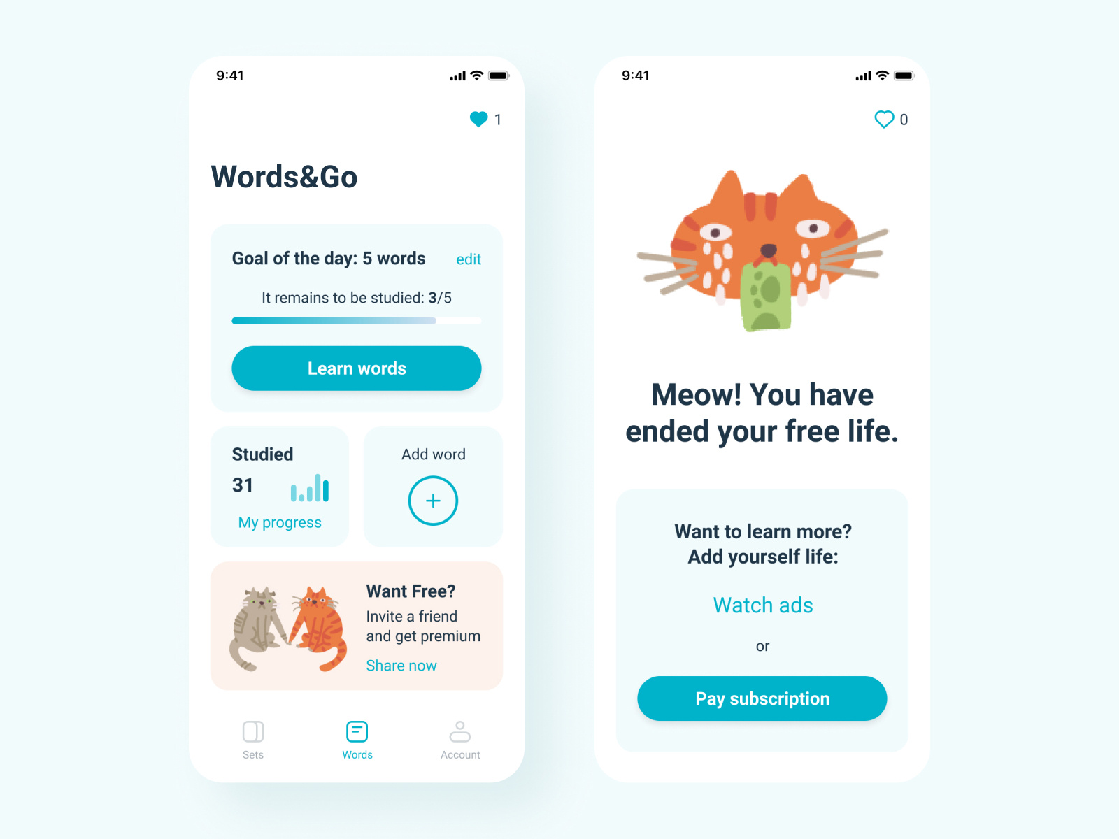 Words&Go! App Design by Marsel Galeev on Dribbble