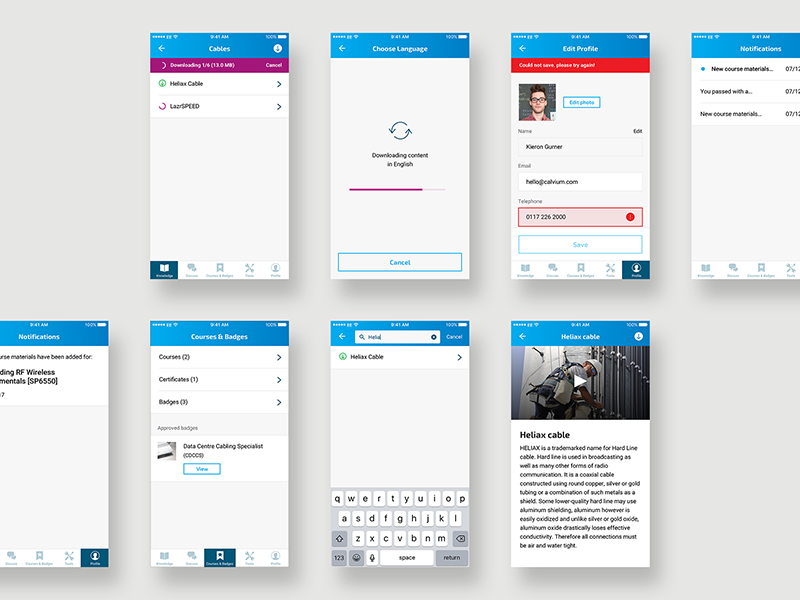 Dribbble - cabling_science_-_commscope_academy_app_screen_designs.png ...