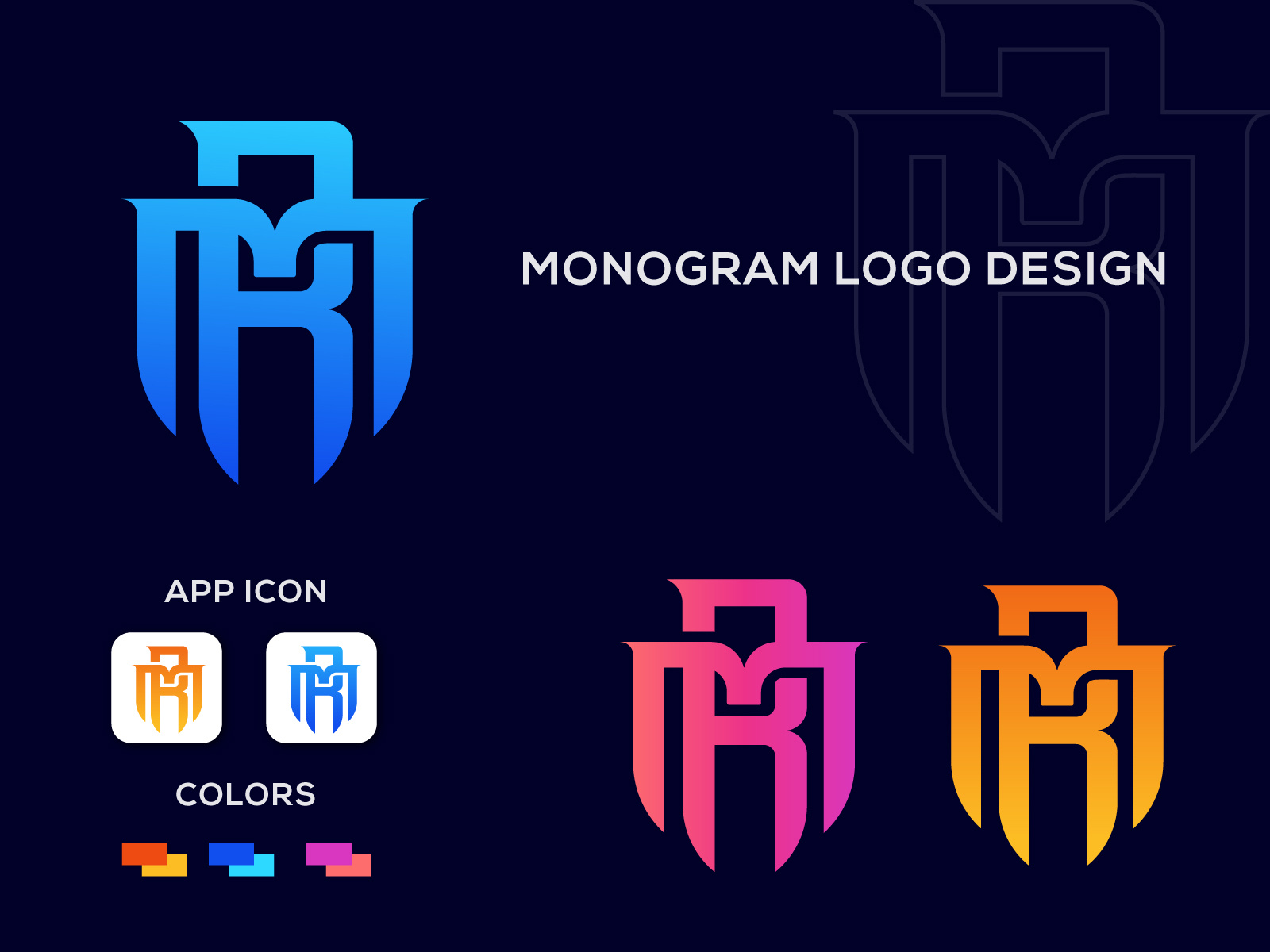Monogram Logo Design - Colorful Logo by Zafar Iqbal | Logo Designer on ...