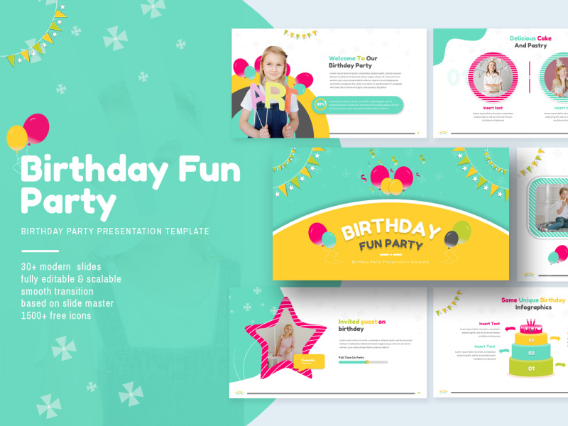 Birthday Party Presentation Template by SlideStack on Dribbble