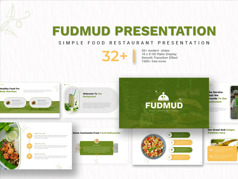 Simple Food Restaurant Presentation by SlideStack on Dribbble