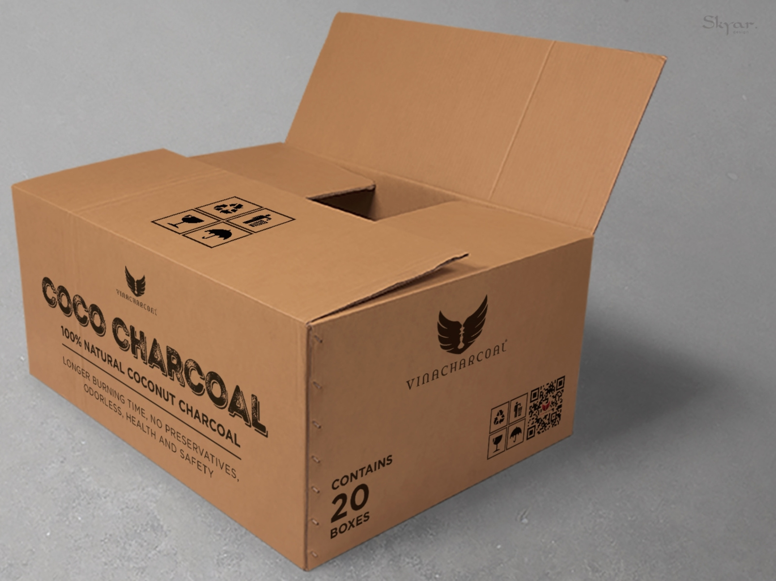Coco Charcoal Packaging (Large Carton) by SkyAr.design on Dribbble
