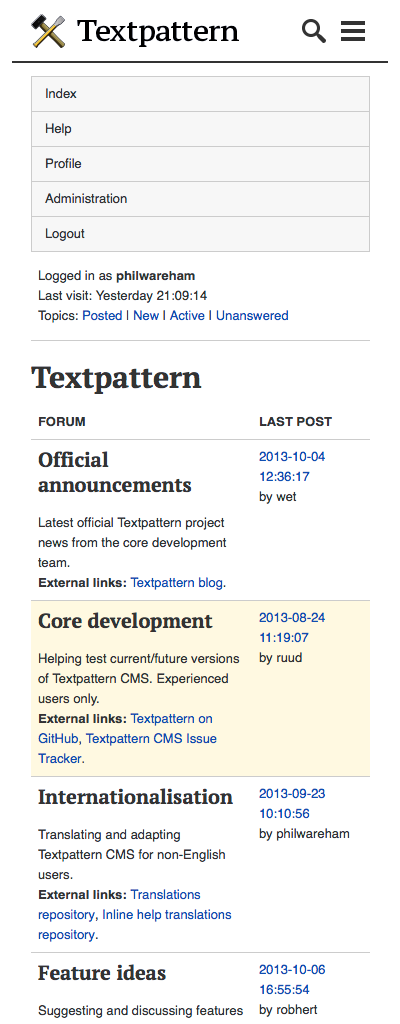 Dribbble - textpattern-forum-mobile1.png by Phil Wareham