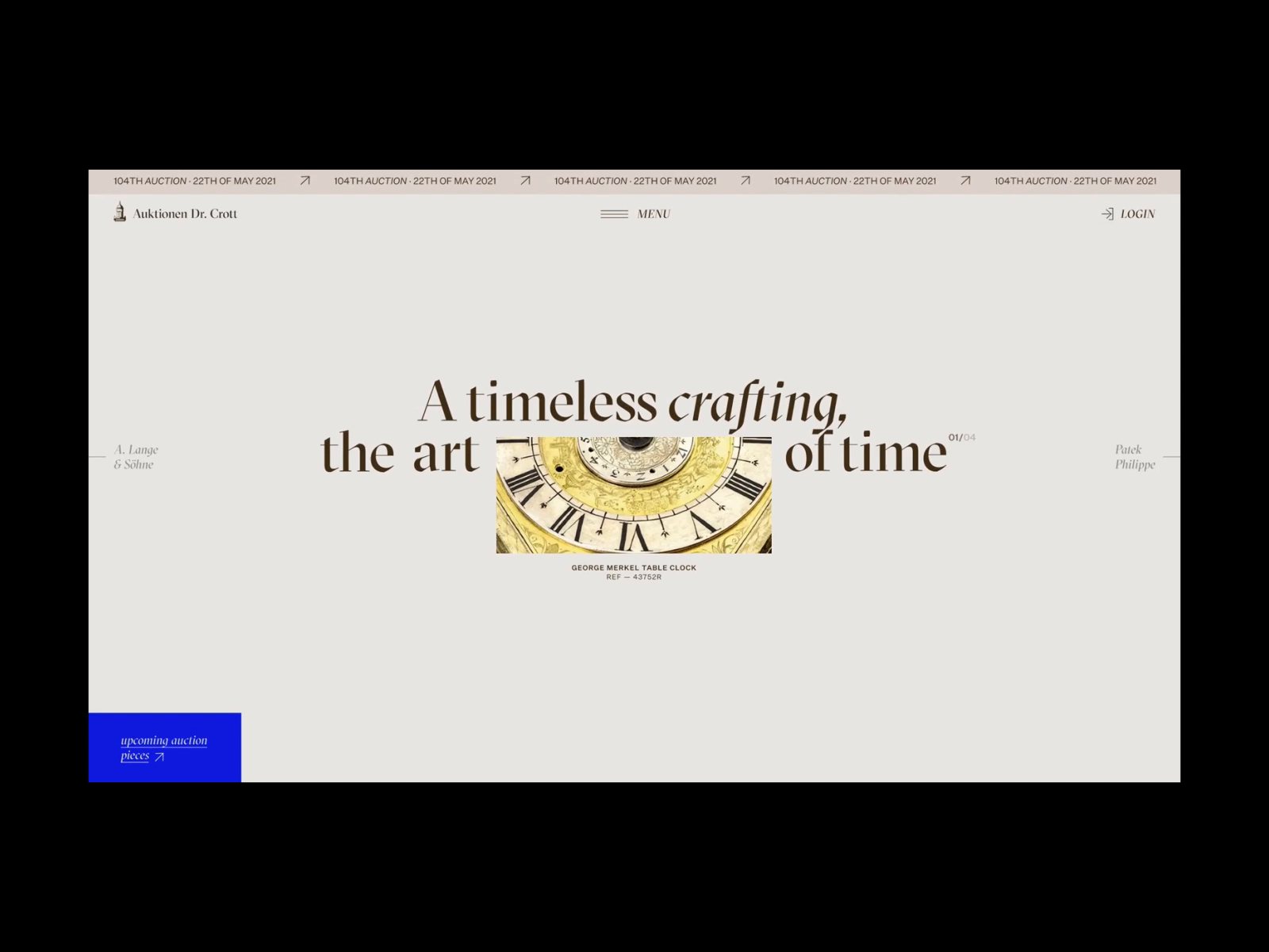Vintage watch auction website by Specimen© on Dribbble