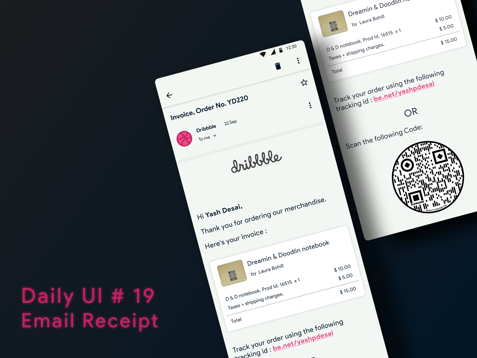 Daily UI Challenge #19 Email Receipt by Yash Desai on Dribbble