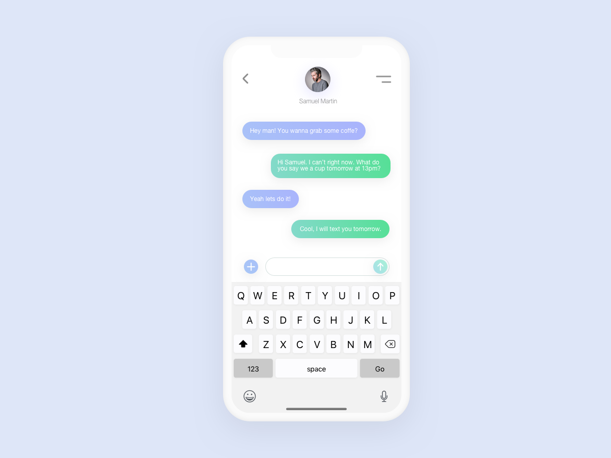 Daily UI Challenge #013 - Direct Messaging by Hasse Finderup on Dribbble