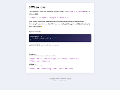 3DView.css by 𝐋𝐔𝐊𝐘 𝐕𝐉 on Dribbble