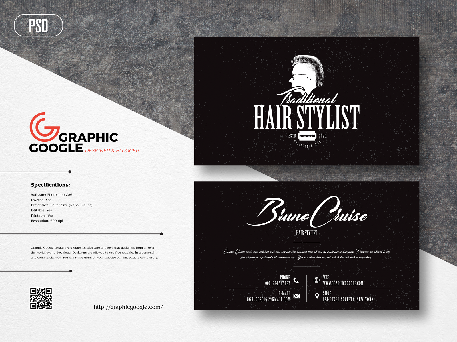 Free Hair Stylist Business Card Design Template By Graphic Google On 