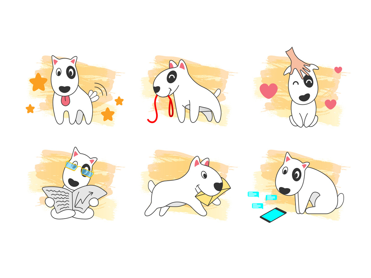 Dog illustration for website by Oleksandr Dovzhenko on Dribbble