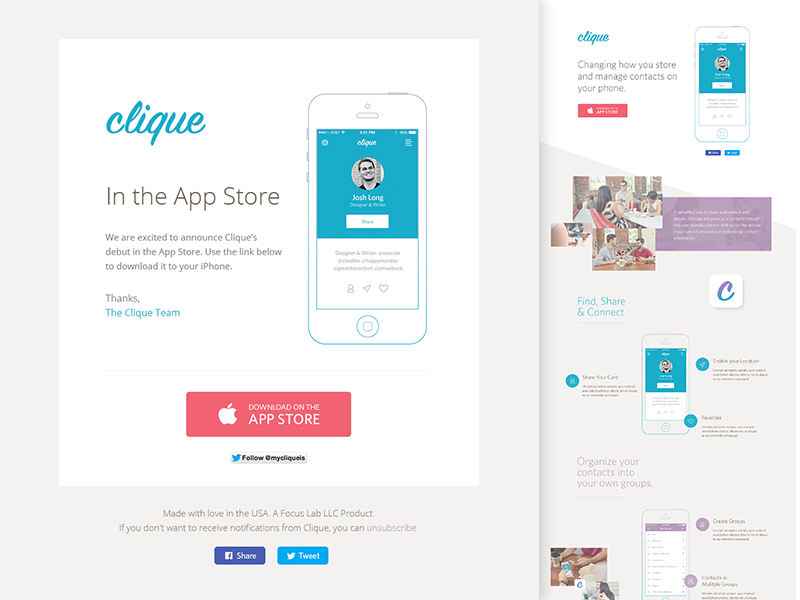 Clique Dribbble by Bill Kenney for Focus Lab + Odi on Dribbble