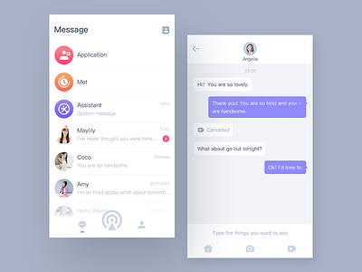 message ui by Shane on Dribbble