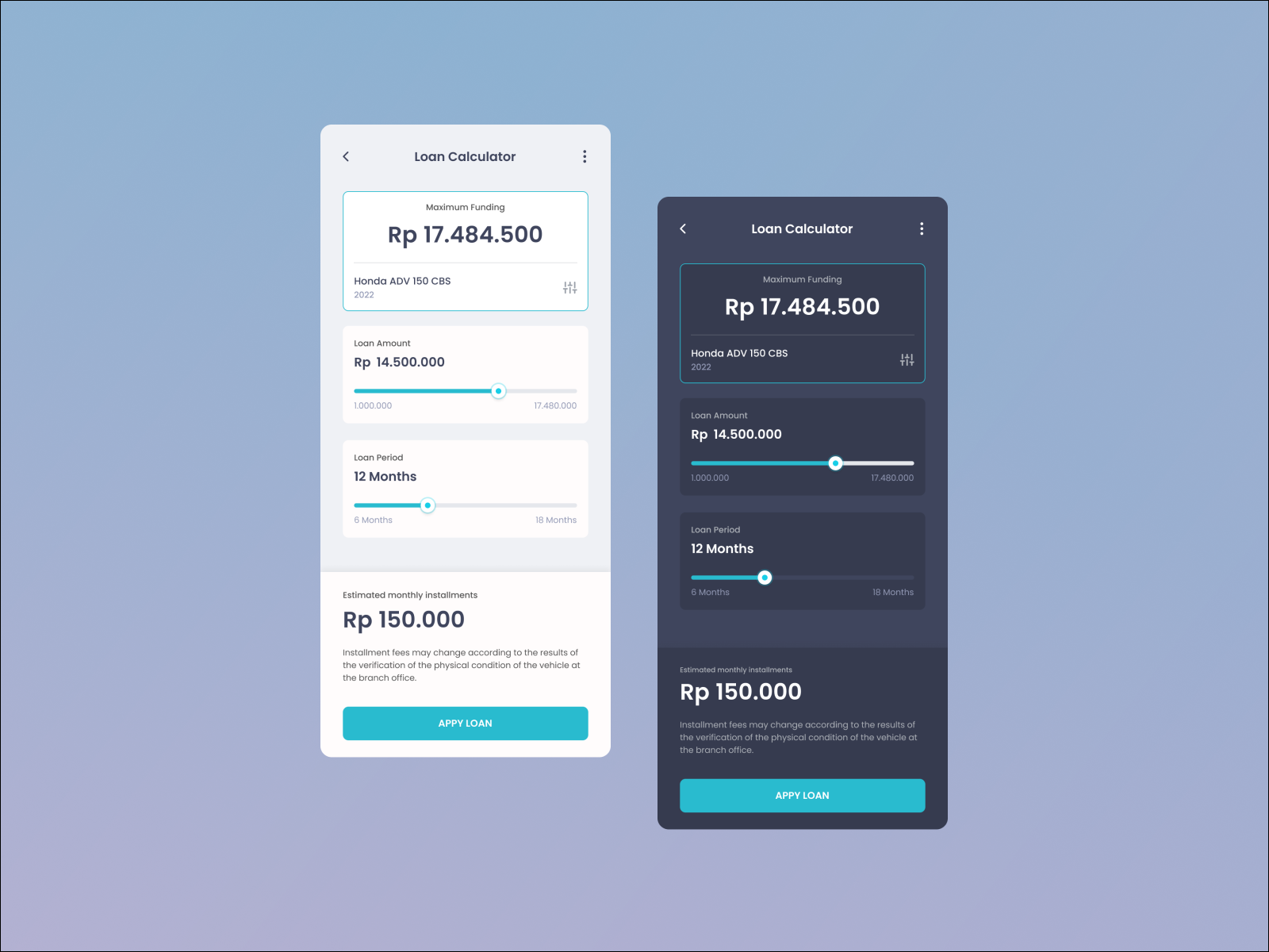 Loan Calculator by Kristof Eka on Dribbble