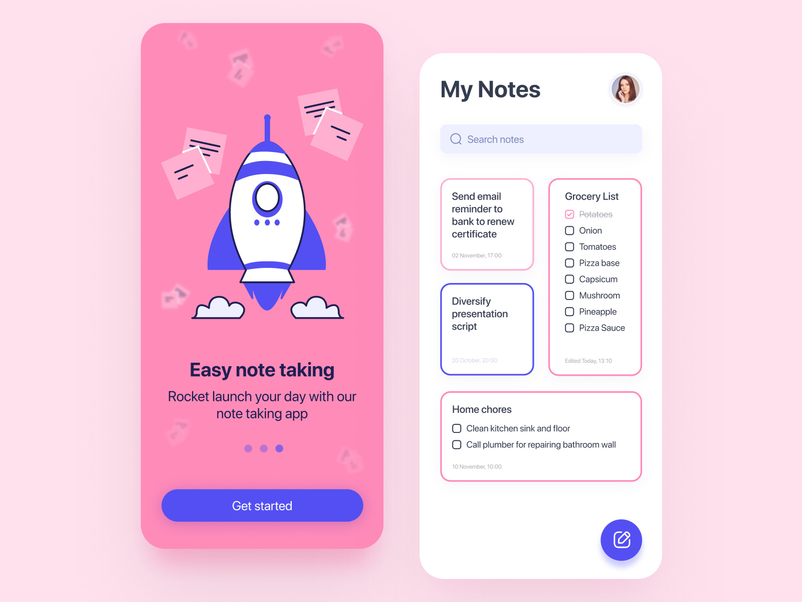 Daily UI Day 65 - Notes widget by Sona Shyamsukha on Dribbble