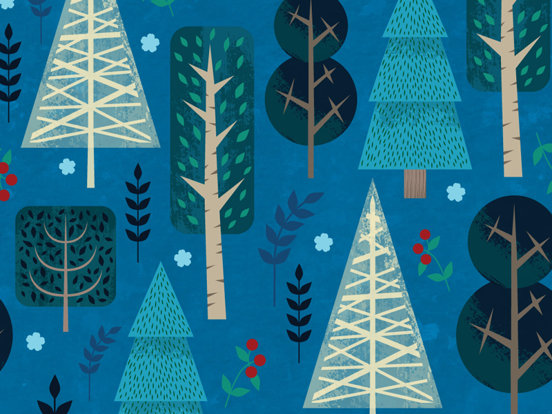 Repeating Tree Pattern in Blue by Tai Terry on Dribbble