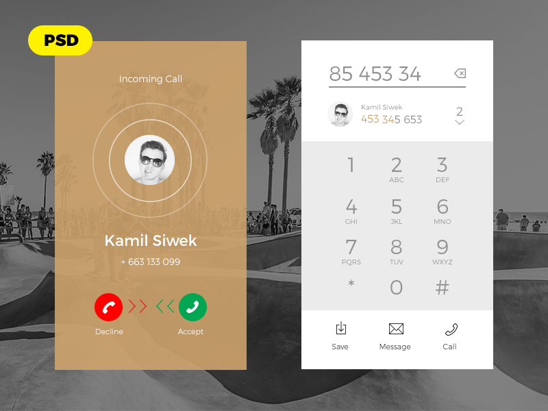 [PSD] - Day 003 - Dial Pad by Kamil Siwek on Dribbble