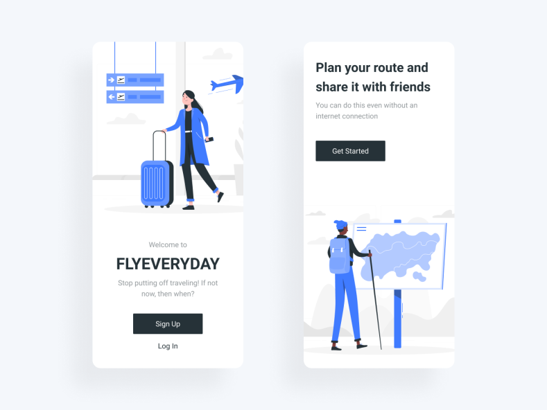 Welcome screens by Roman Dmytrenko on Dribbble