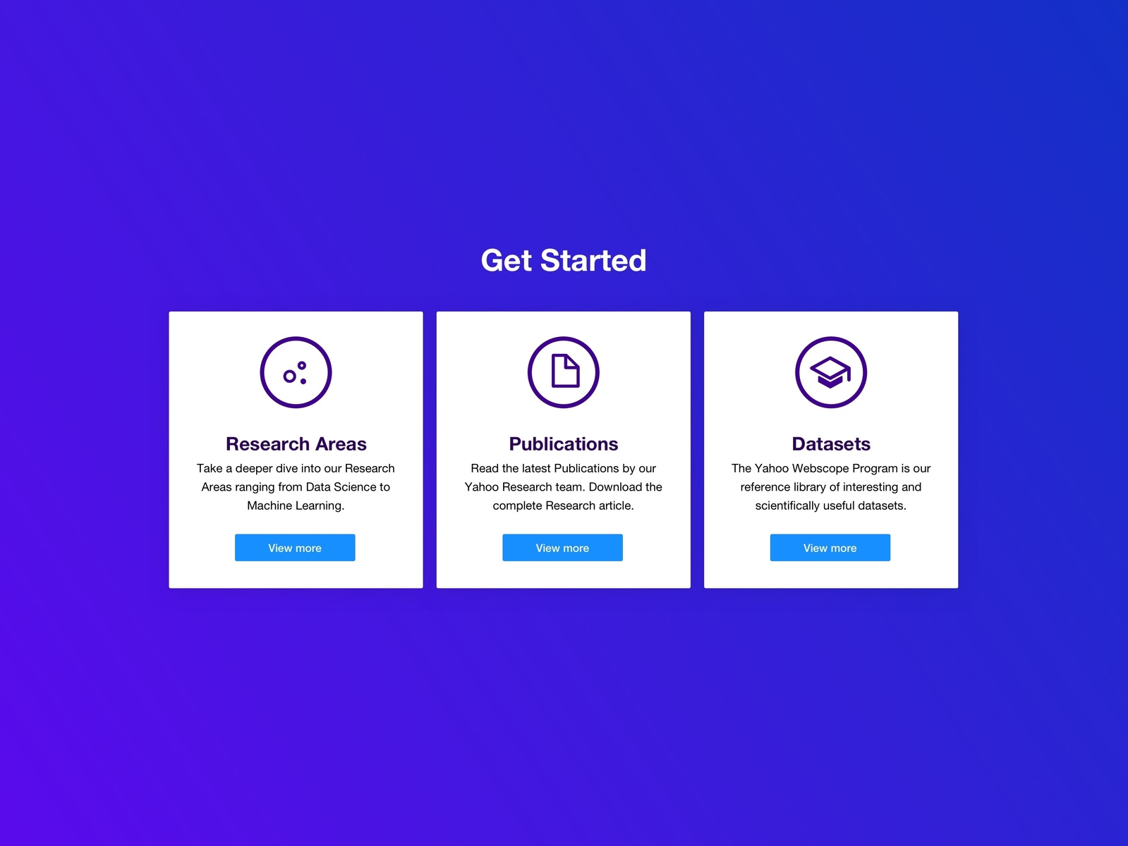 Yahoo Research Get Started by Elektra Vosburgh on Dribbble