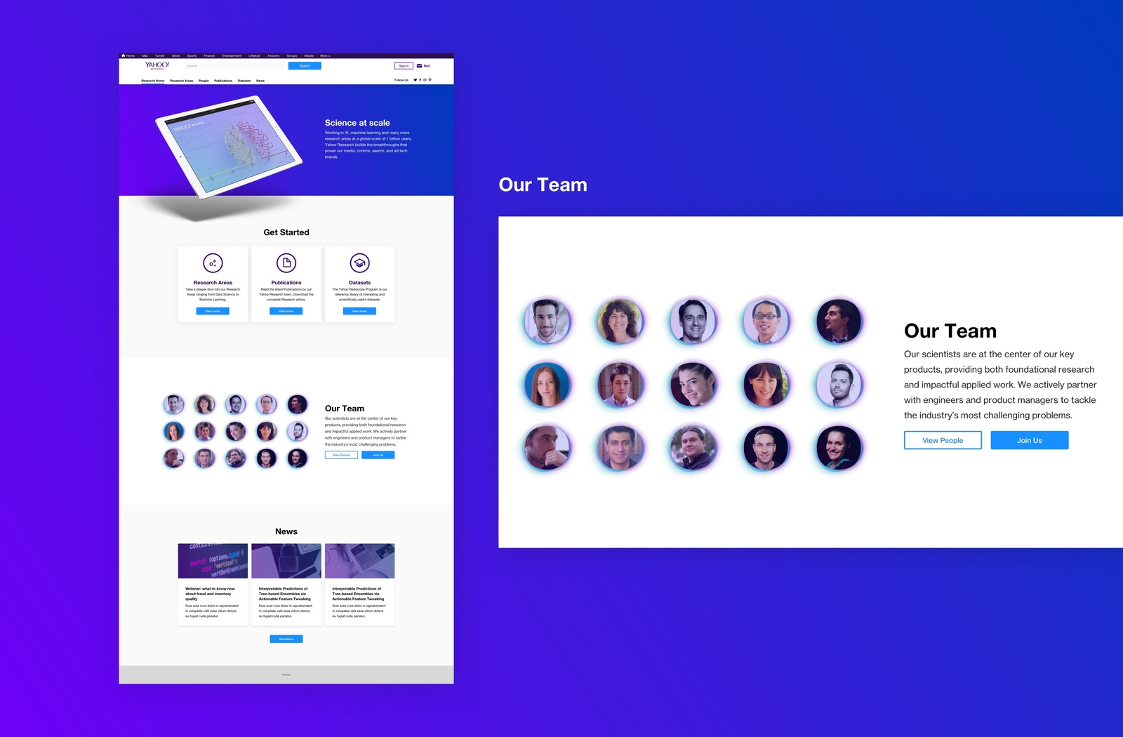 Yahoo Research by Elektra Vosburgh on Dribbble