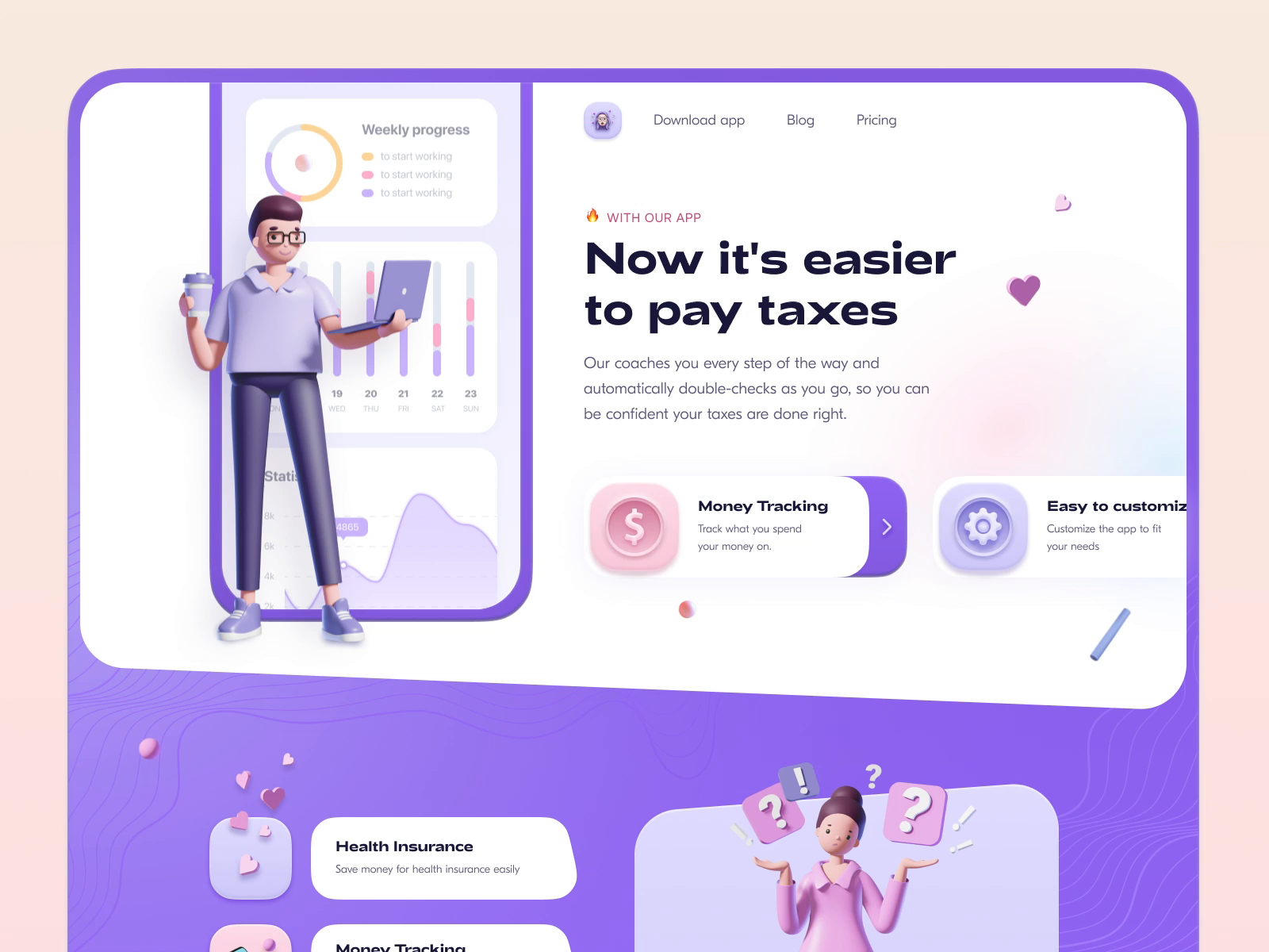Landing Page for Taxes App by Toma on Dribbble