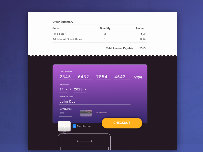 Checkout Screen by Vishal Pandey on Dribbble