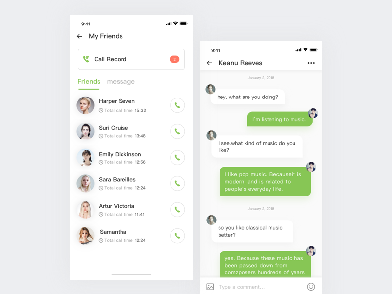 chat #1/100 by Iandesign on Dribbble