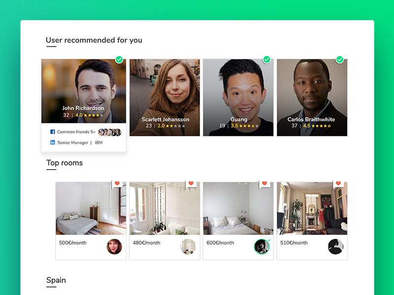 User Recommendation design by Suri on Dribbble