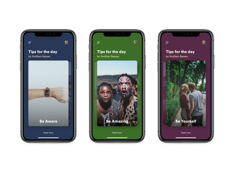 Daily Tips App by Andikan Bassey on Dribbble