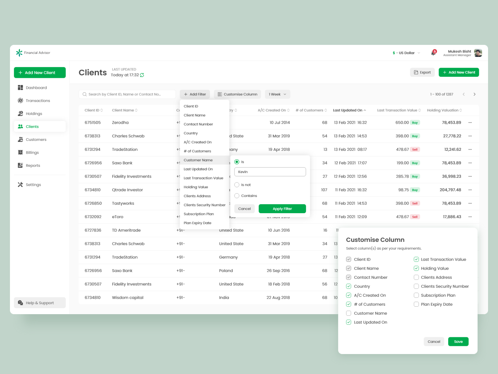 Clients Management Portal by Mukesh Bisht on Dribbble