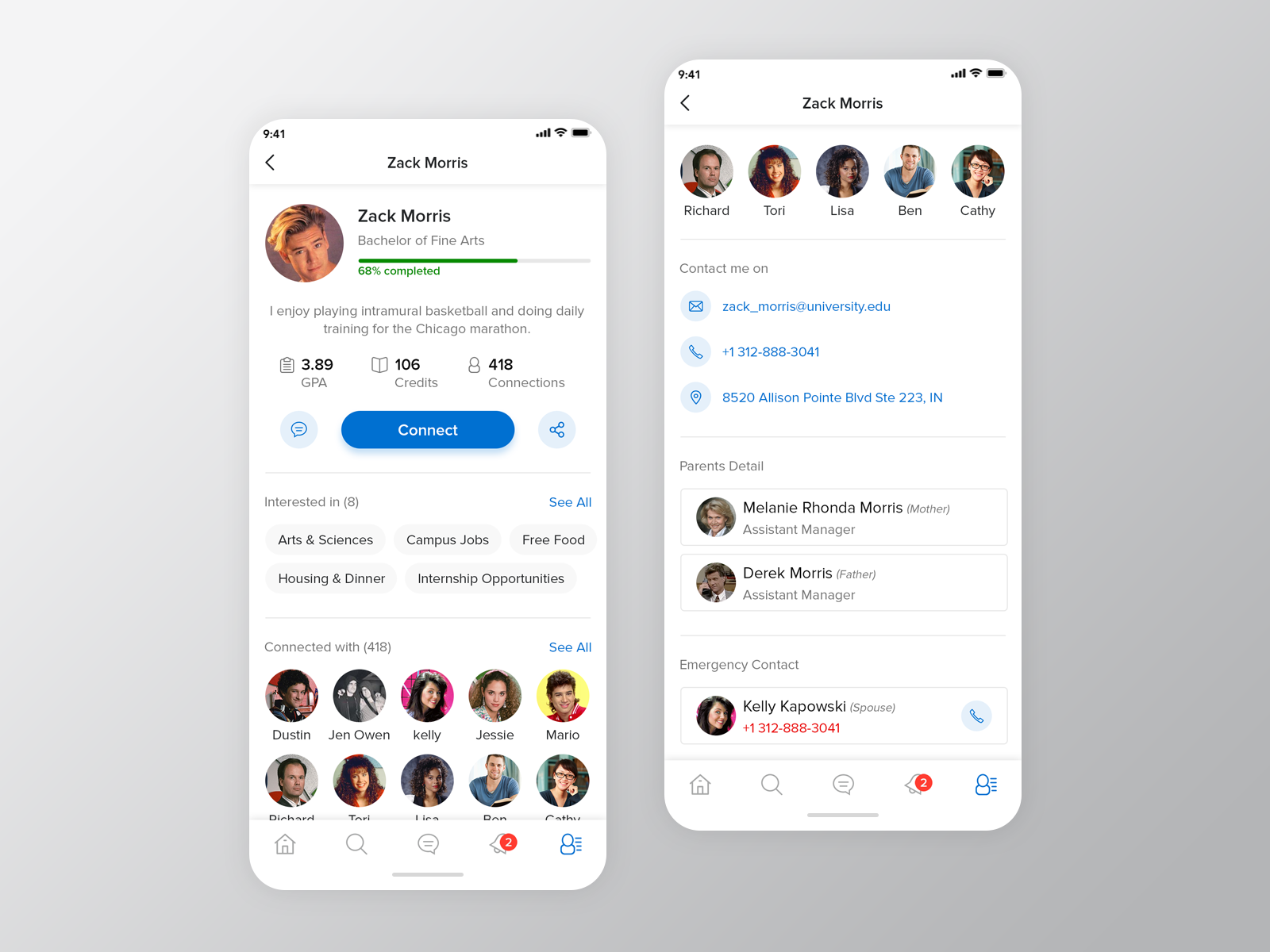 University App: Student Profile Screen by Mukesh Bisht on Dribbble