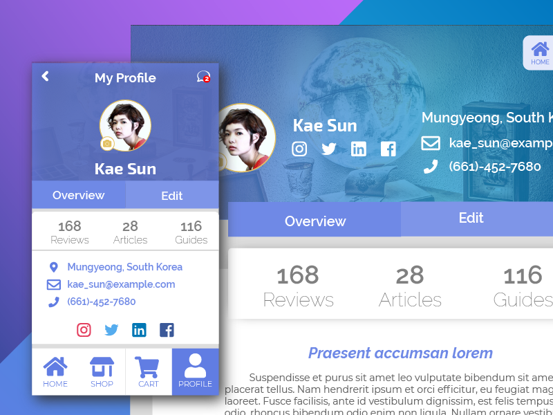 Daily UI 006 | User Profile by Yoshio Tsuda on Dribbble