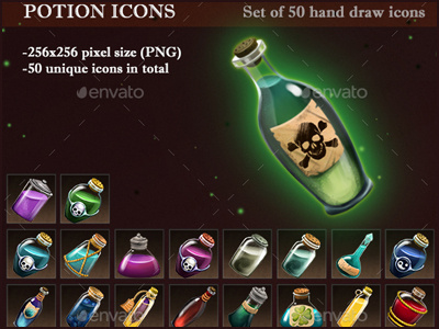 Elixir Icons By Free Game Assets (GUI, Sprite, Tilesets)