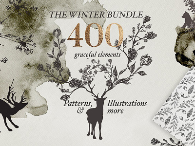 Golden Winter Patterns Bundle by Graphic Assets on Dribbble