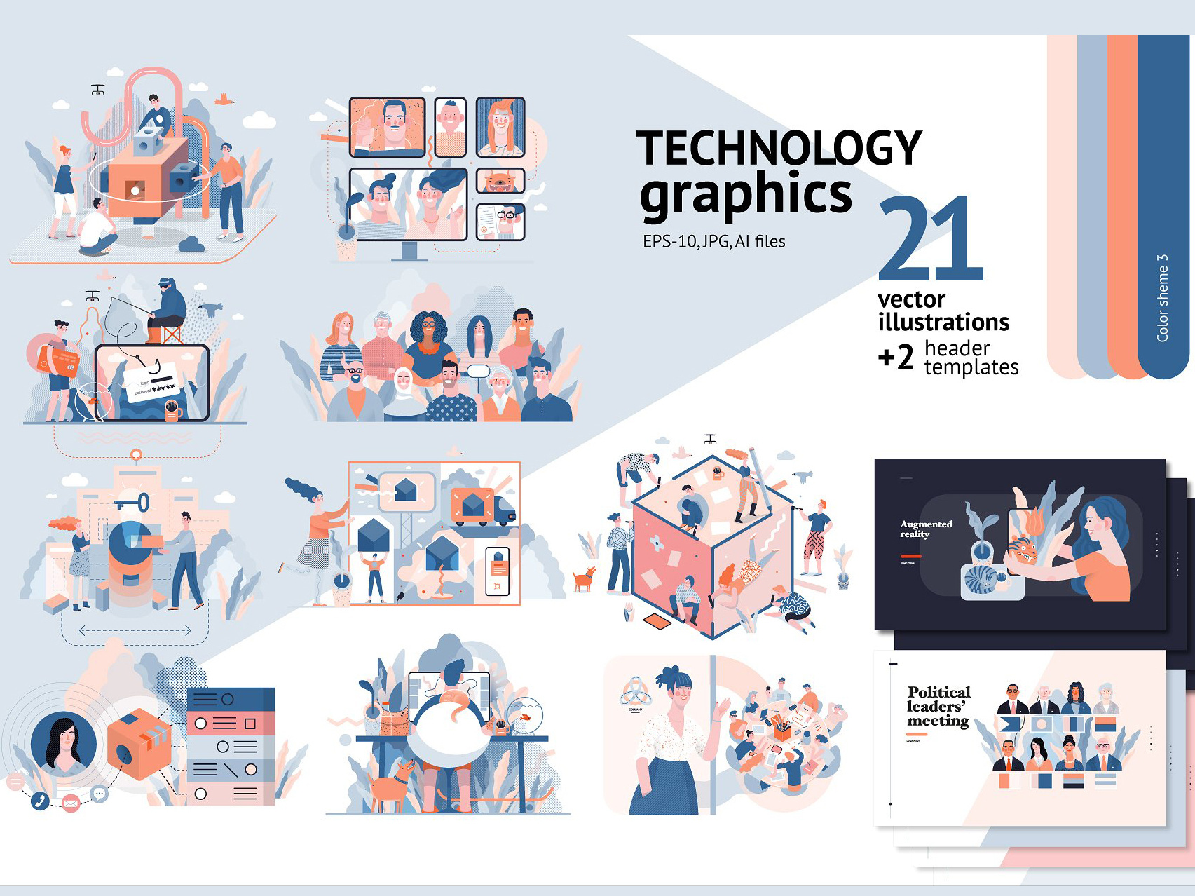 Technology graphics set, color 3 | definingeverthing