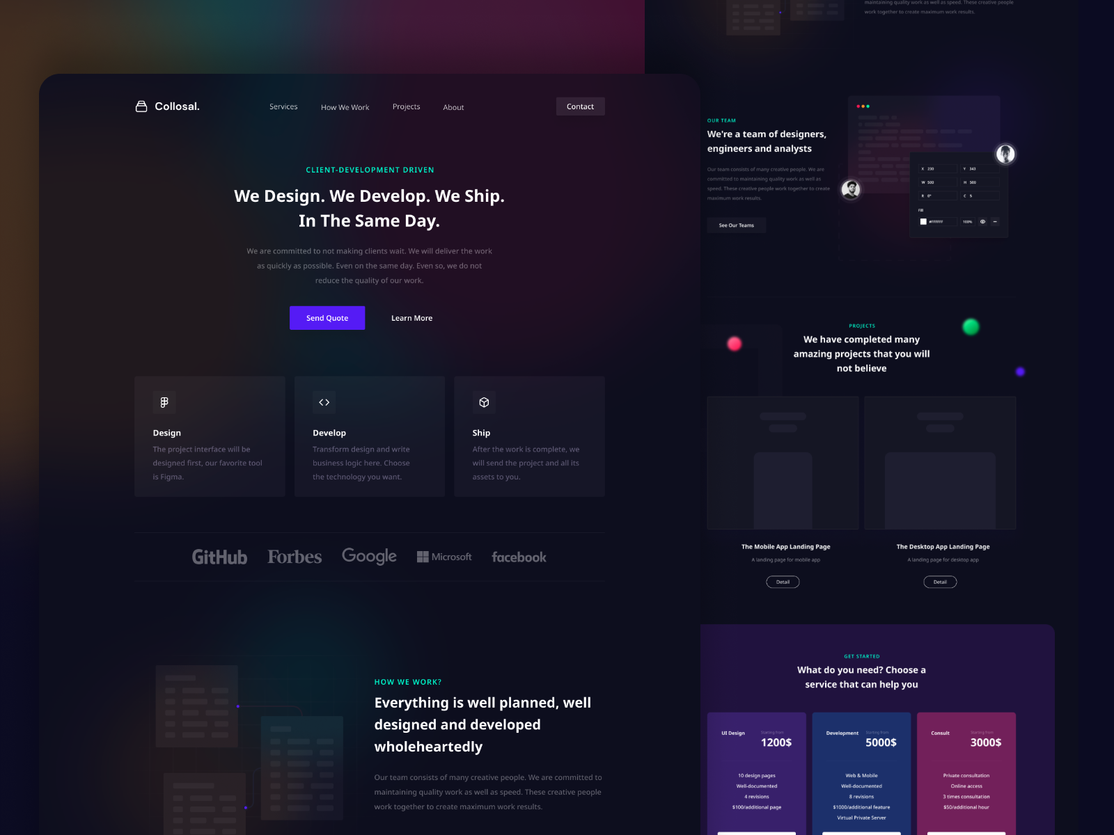 collosal landing page by Nauval on Dribbble