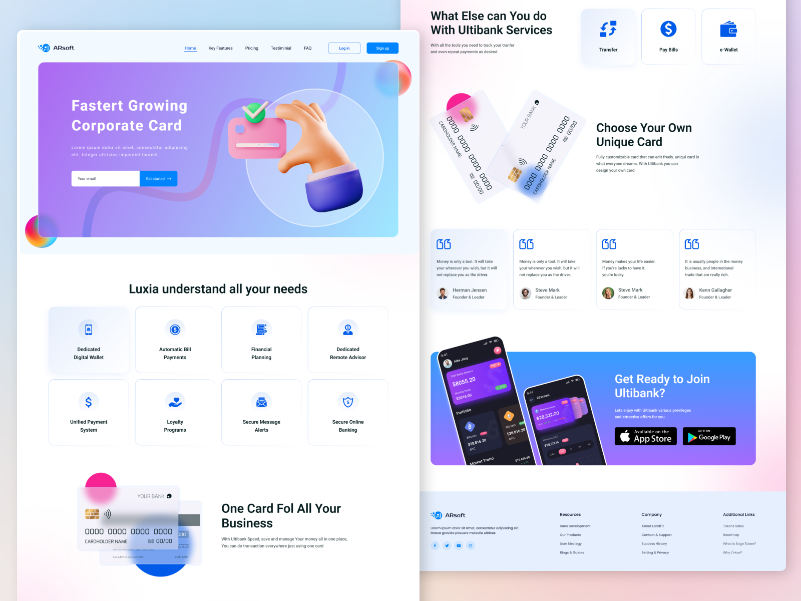 Finance Landing Page by Md Arifuzzaman on Dribbble