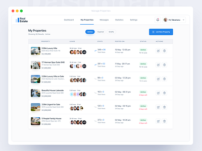 Agent Dashboard - Real Estate Marketplace by Anmol Arora for illuminz ...