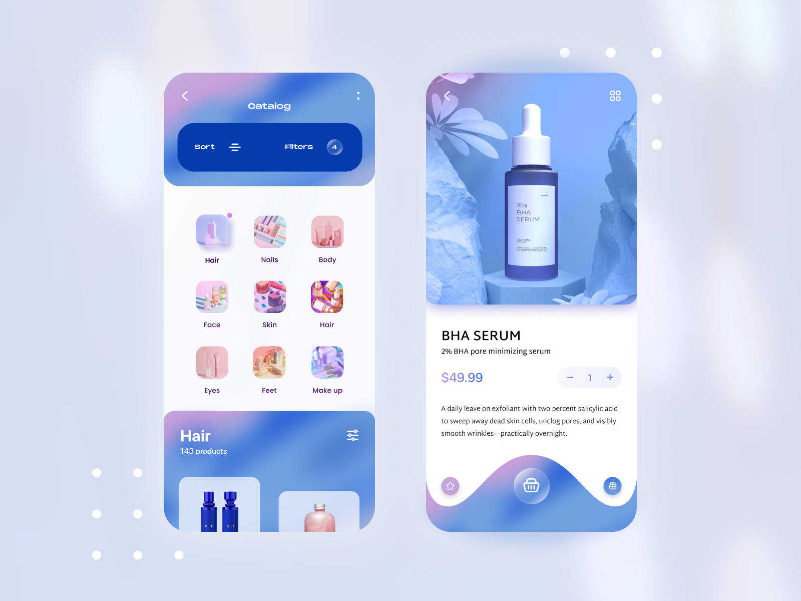 Beauty App Design by Bogdan Falin for QClay on Dribbble