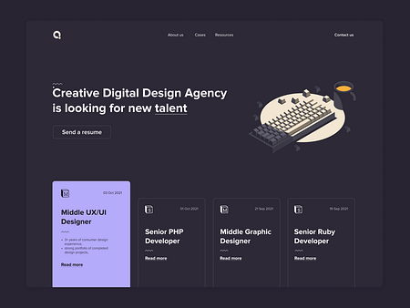 Creative Agency Landing Page by Bogdan Falin for QClay on Dribbble