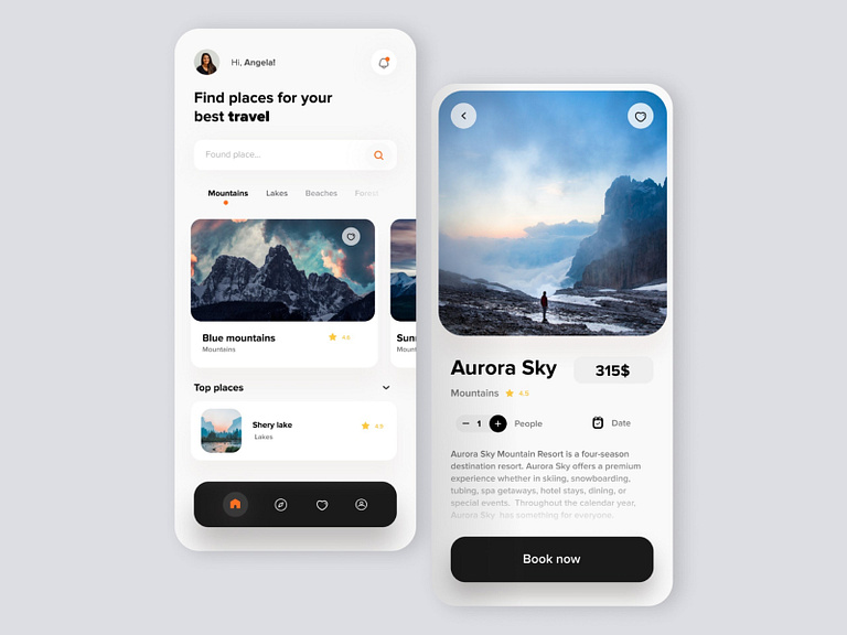 Travel App by Bogdan Falin for QClay on Dribbble