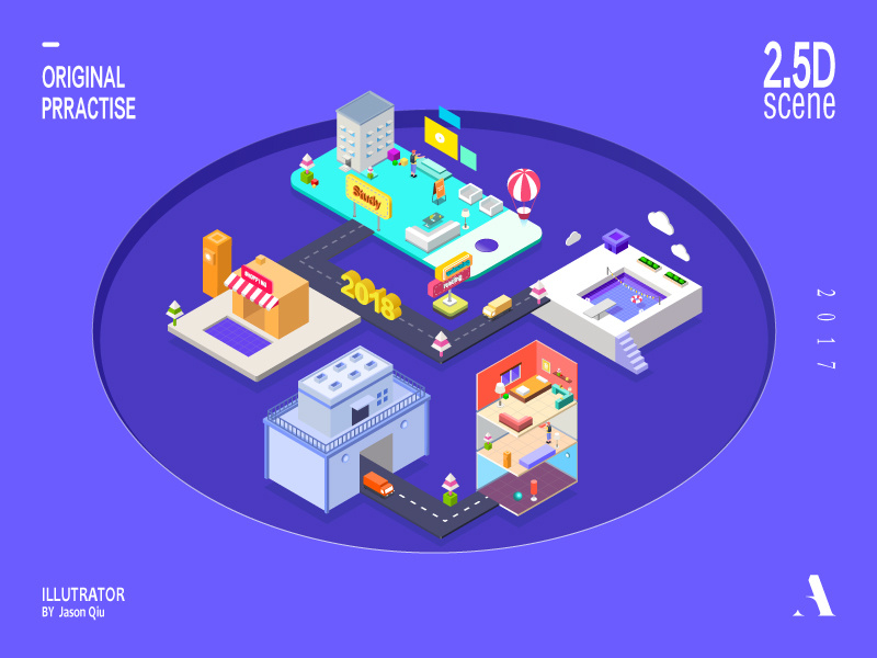 2.5D_SCENE by Mr.Qiū on Dribbble