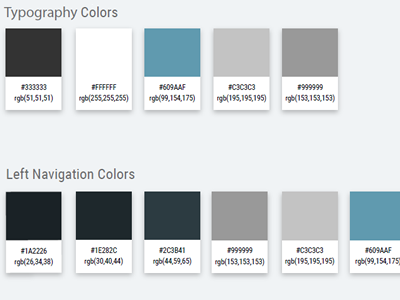 Color Style Guide by Bill Greer on Dribbble