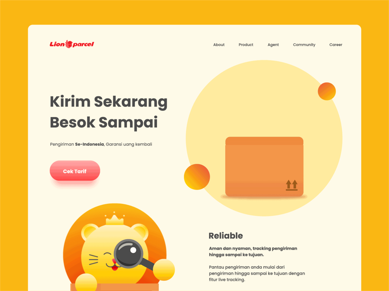 Exploration - Lion Parcel Website by Rezian Al Islami on Dribbble